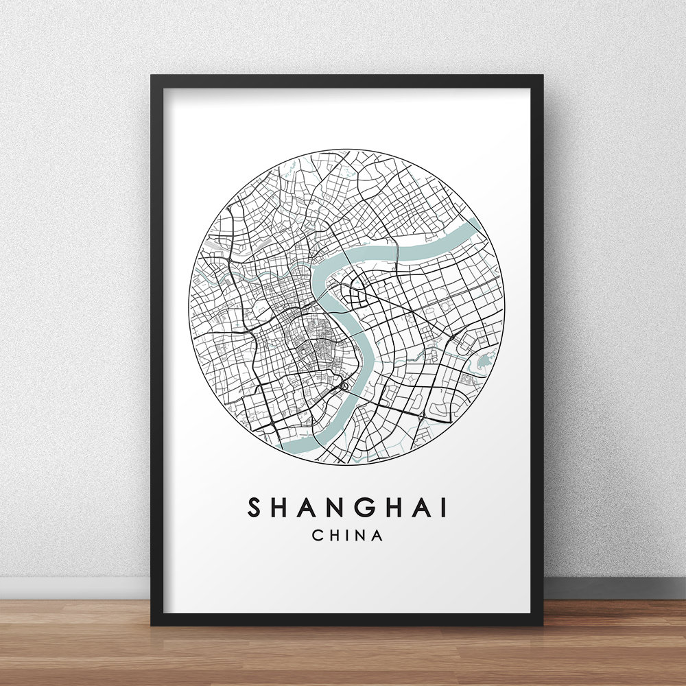 Shanghai City Map Print Street Map Art Shanghai Map Poster - Etsy UK