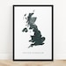 UK Map Watercolour Print, Watercolor Map Art, United Kingdom Map Poster ...