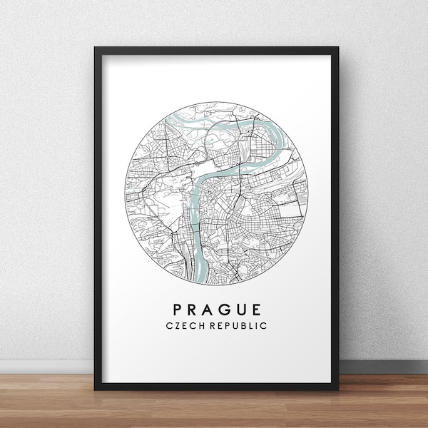 Prague Map Print - Etsy