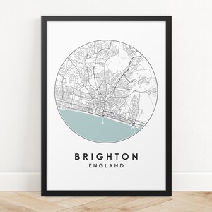 Brighton City Map Print, Street Map Art, Brighton Map Poster, Brighton ...