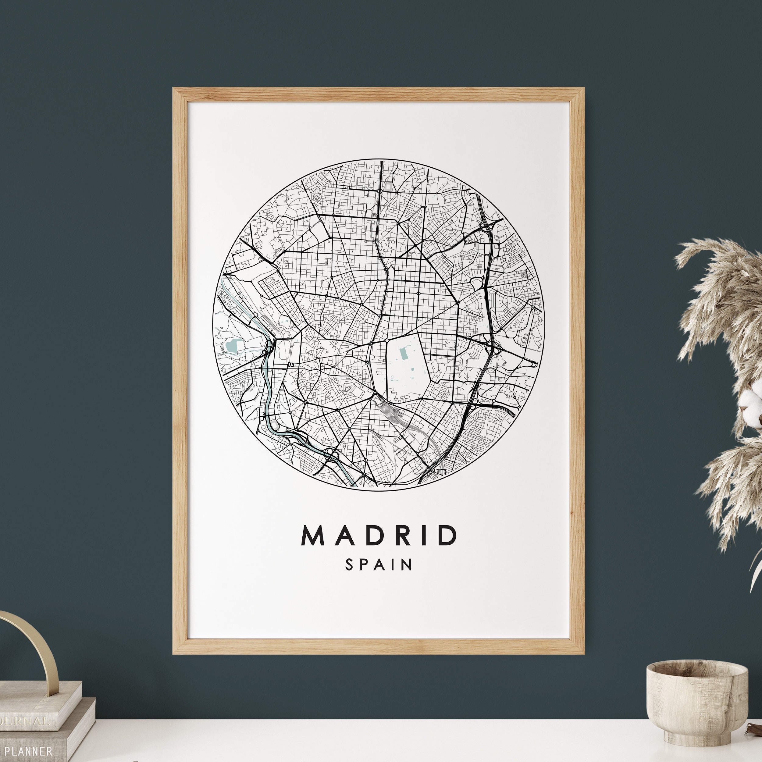 Madrid City Map Print Street Map Art Madrid Map Poster | Etsy