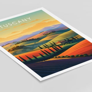 Tuscany Travel Poster Wall Art Print Tuscany Poster Italy Print Tuscany ...