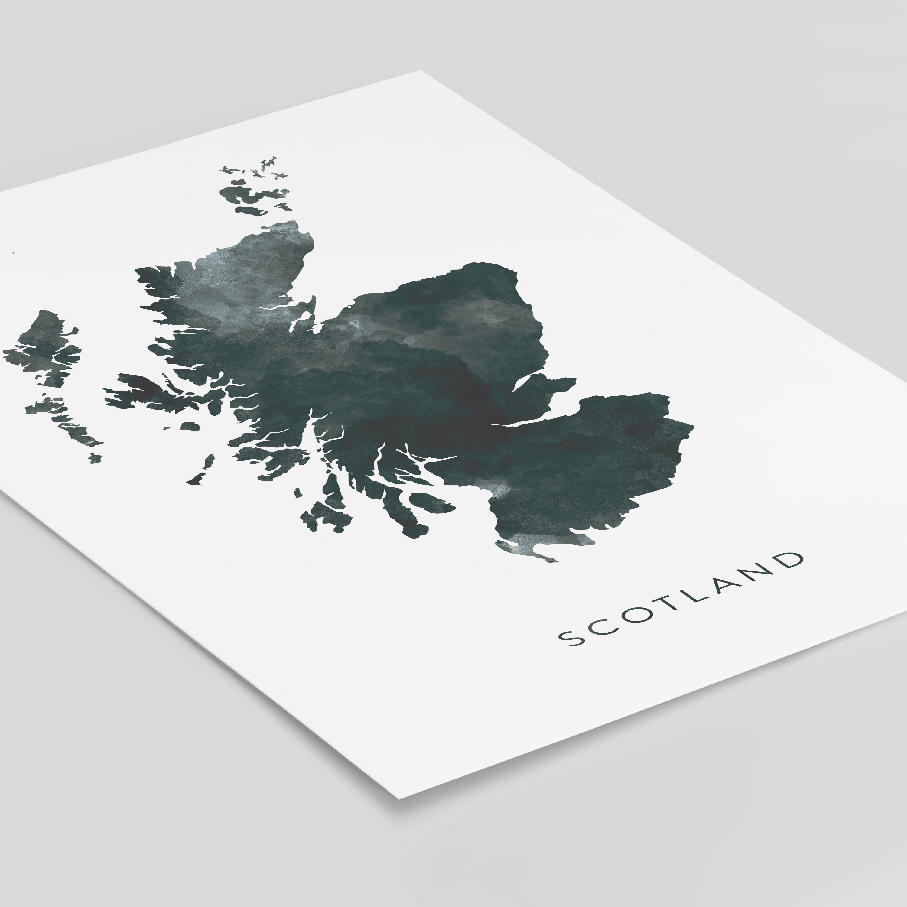 Scotland Map Watercolour Print, Watercolor Map Art, Scotland Map Poster ...
