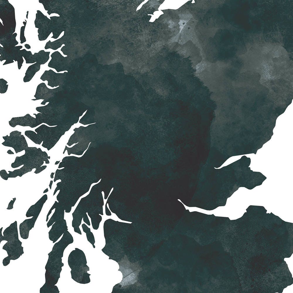 Scotland Map Watercolour Print, Watercolor Map Art, Scotland Map Poster ...