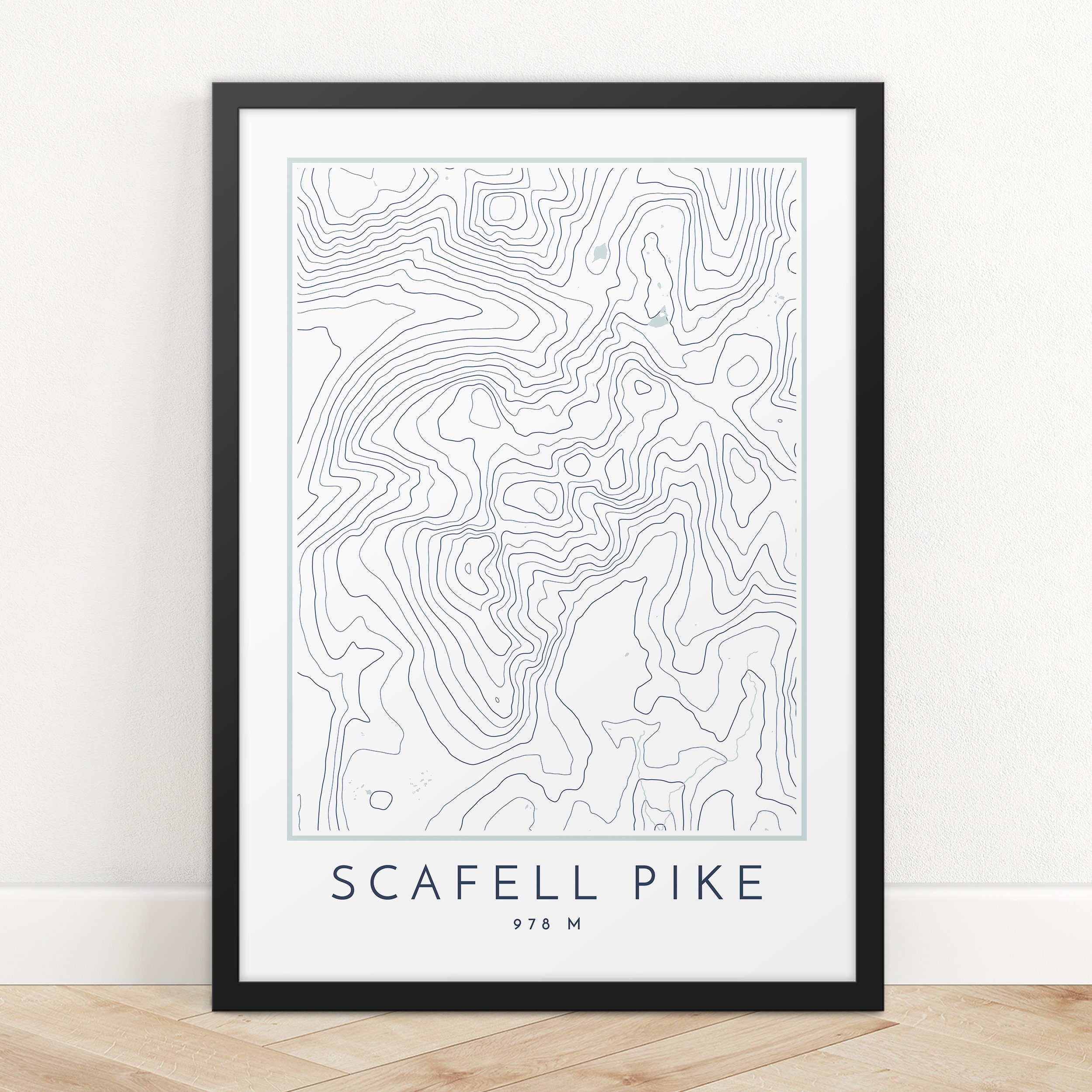 Scafell Pike Topographic Map Print Contour Lines Map Print - Etsy