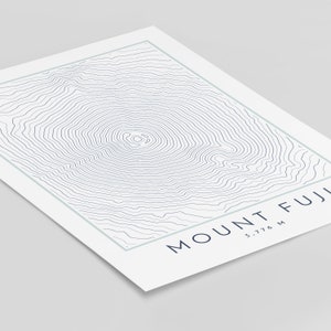 Mount Fuji Topographic Map Print: Minimalist Contour Lines Travel ...