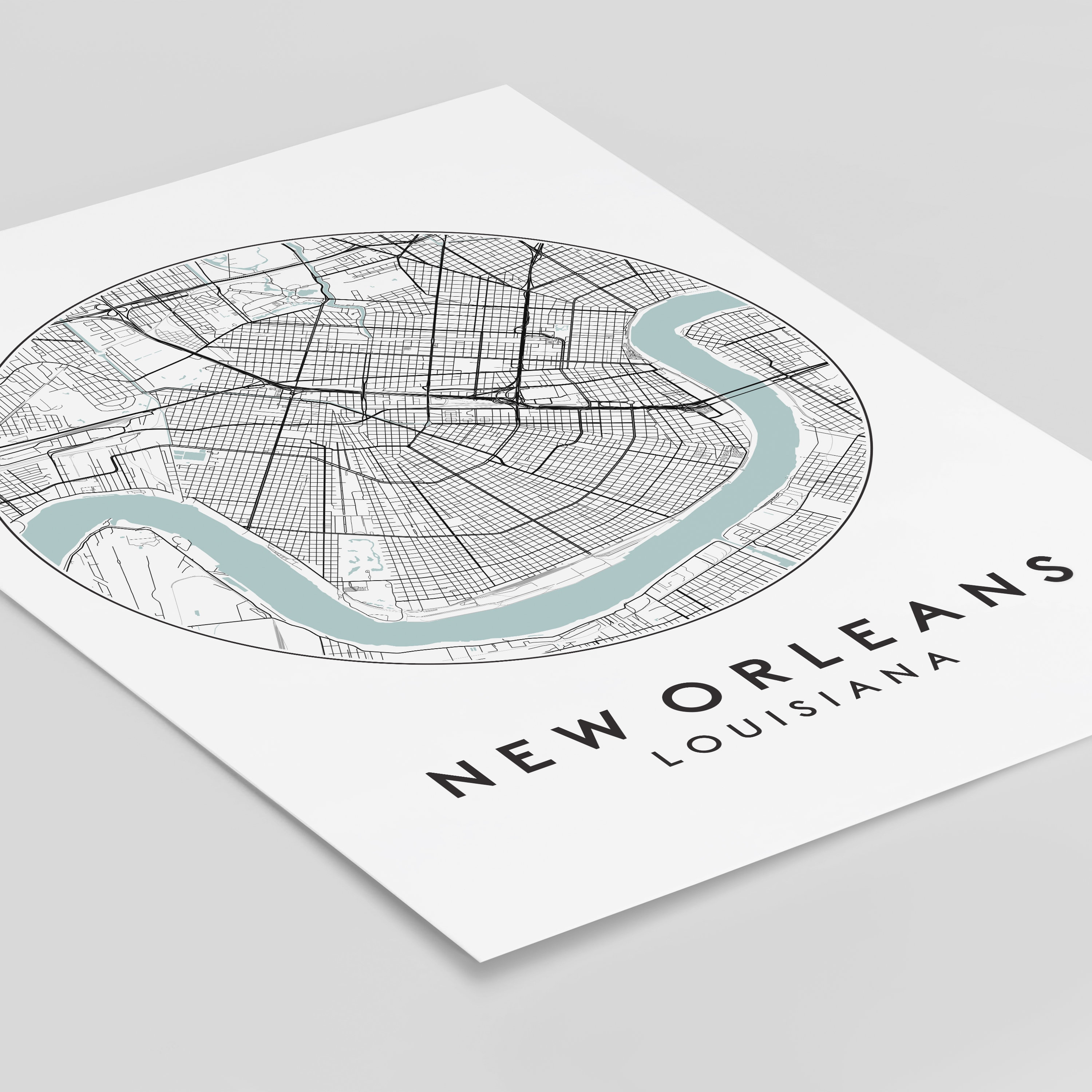 New Orleans City Map Print, Street Map Art, New Orleans Map Poster, New ...