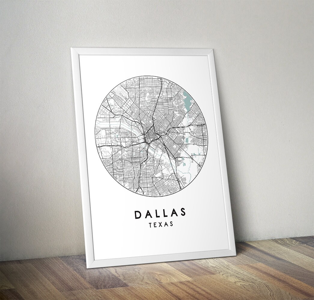 Dallas City Map Printable, Street Map Art, Dallas Map Print, City Map ...