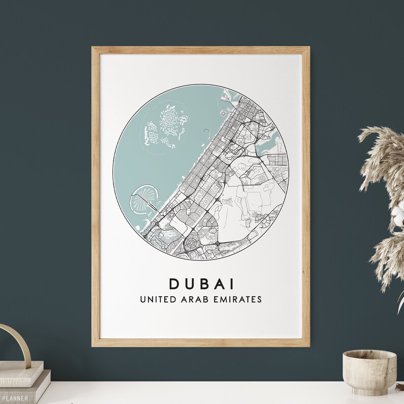 Dubai City Map Print, Street Map Art, Dubai Map Poster, Dubai Map Print ...