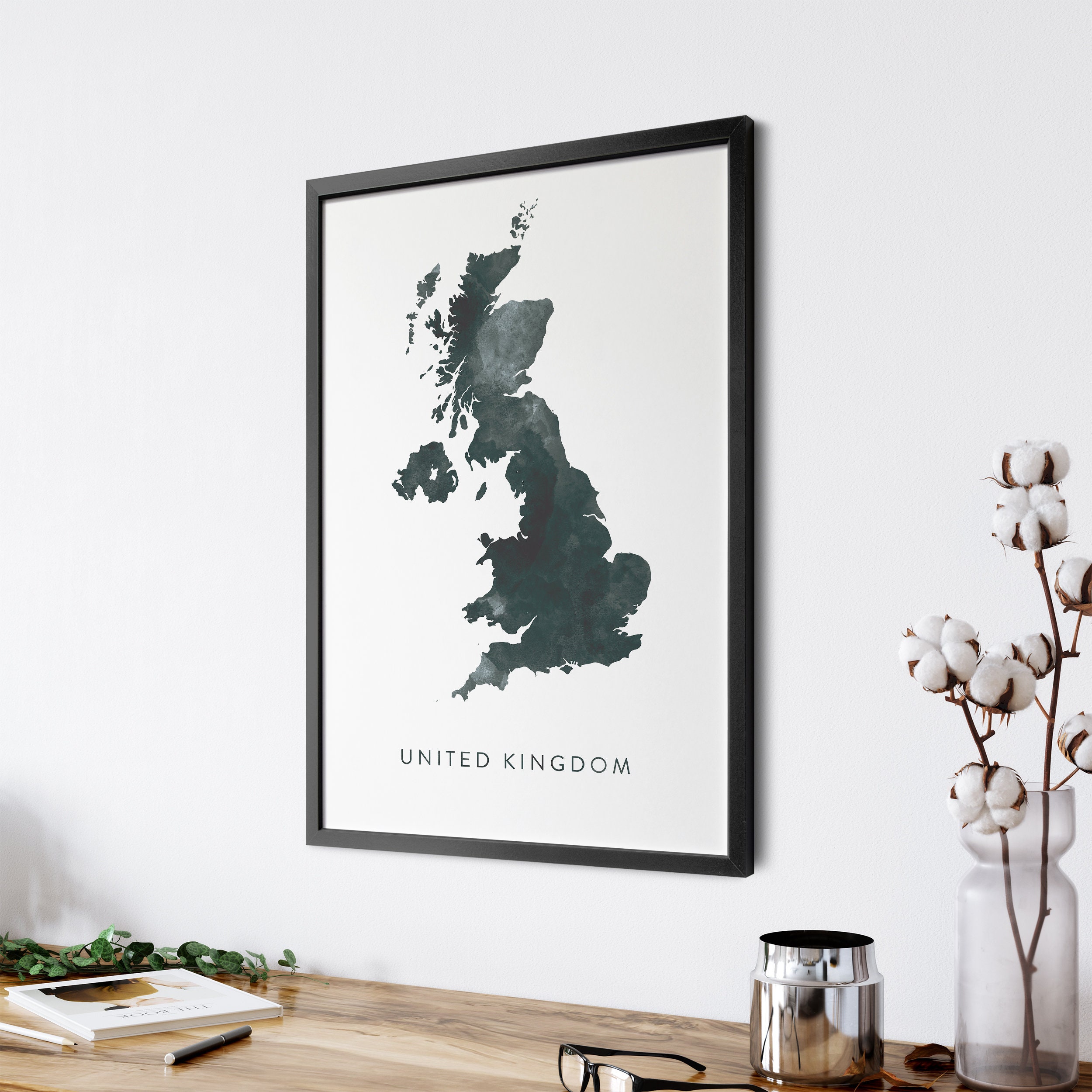 UK Map Watercolour Print Watercolor Map Art United Kingdom - Etsy Ireland