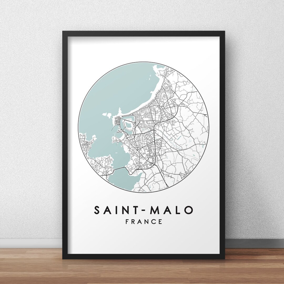 Saint-malo City Map Print, Street Map Art, Saint-malo Map Poster, Saint ...