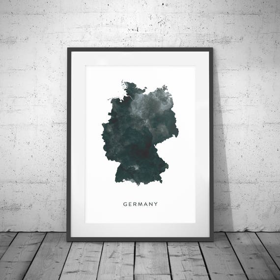 Germany Map Watercolour Print Watercolor Map Art Germany Map | Etsy