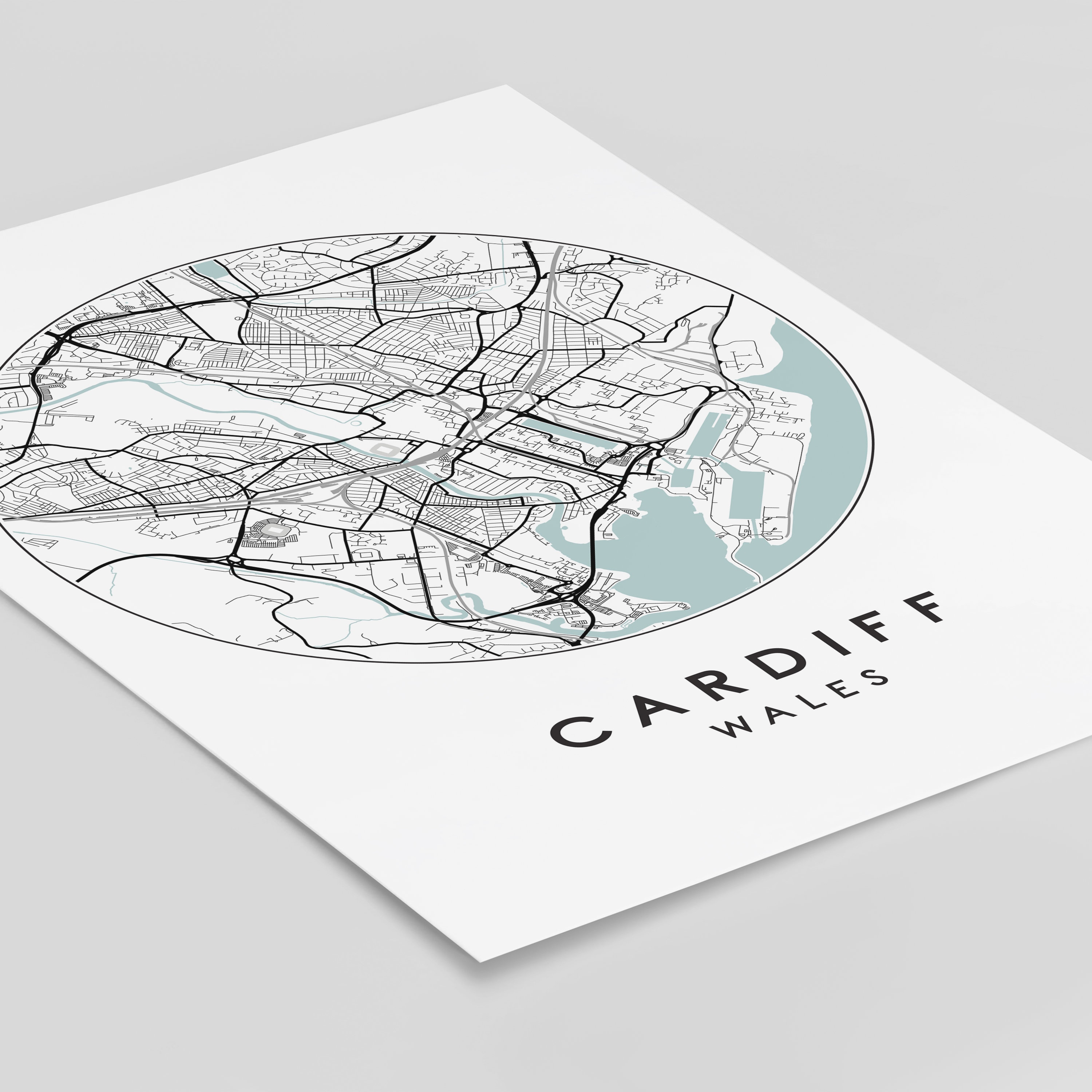 Cardiff City Map Print Street Map Art Cardiff Map Poster | Etsy UK