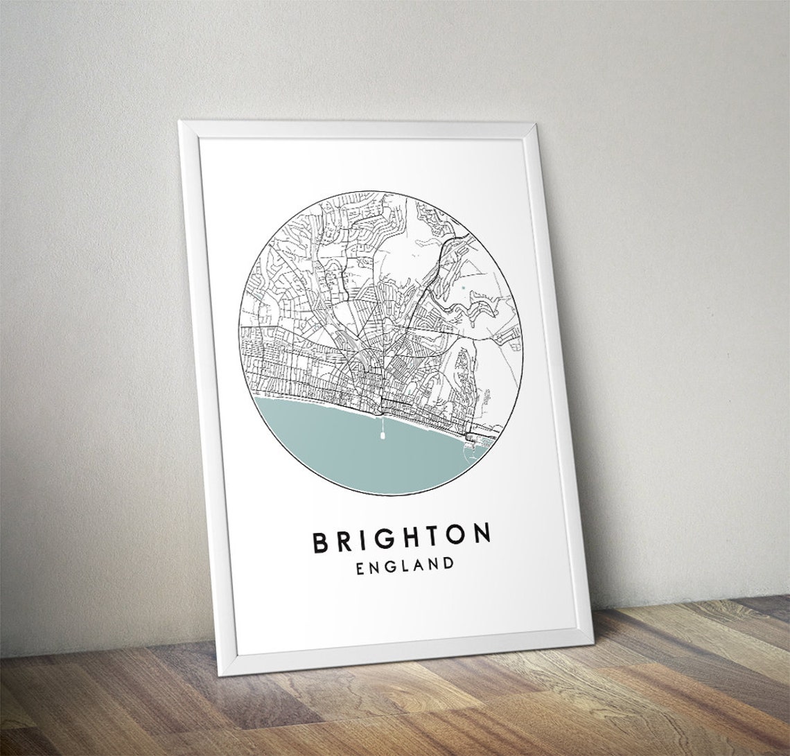 Brighton City Map Printable Street Map Art Brighton Map - Etsy UK