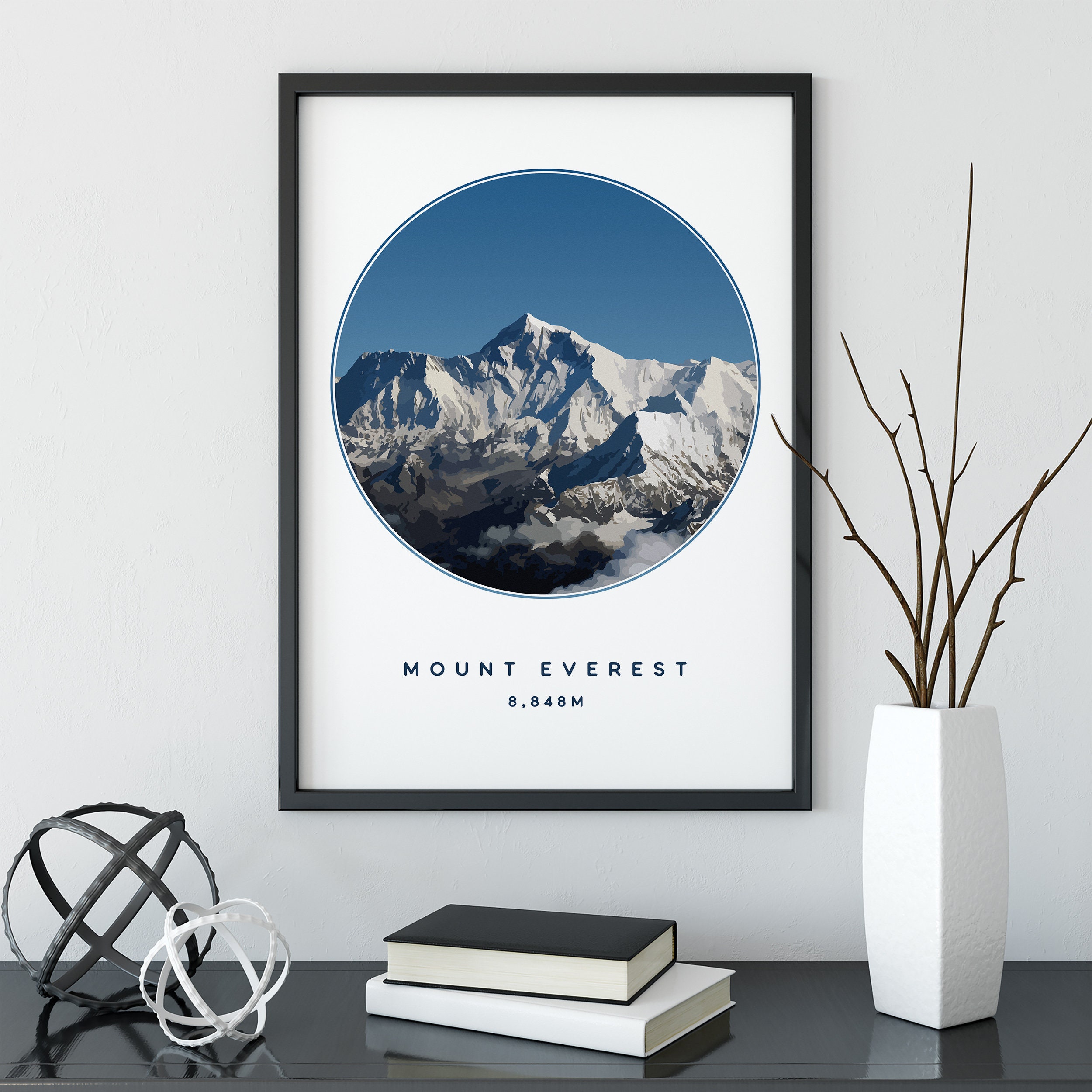 Mount Everest Mountain Print Landscape Print Everest Print - Etsy