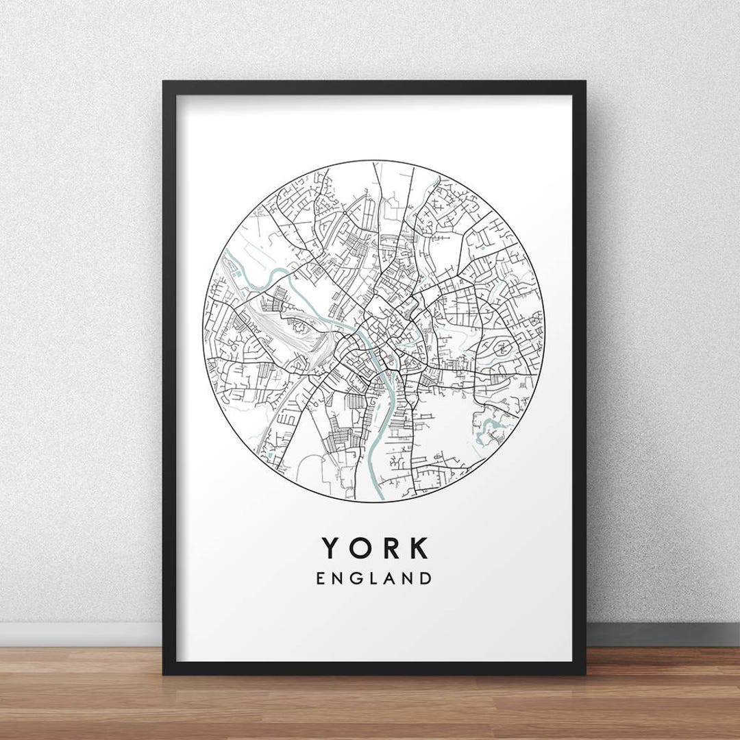 York City Map Print, Street Map Art, York Map Poster, York Map Print ...
