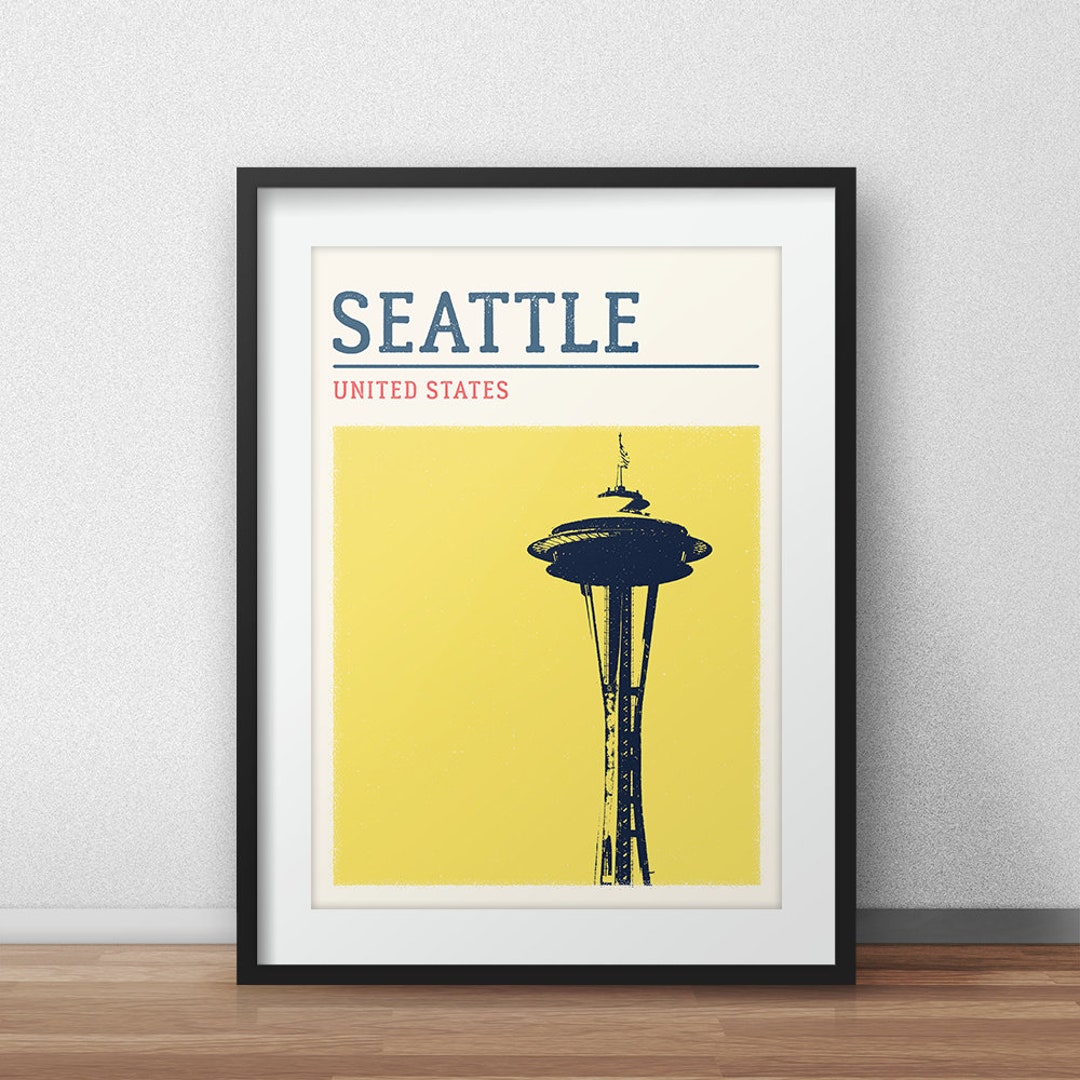 Seattle City Print, Space Needle Poster, Seattle Reise Poster, Seattle ...