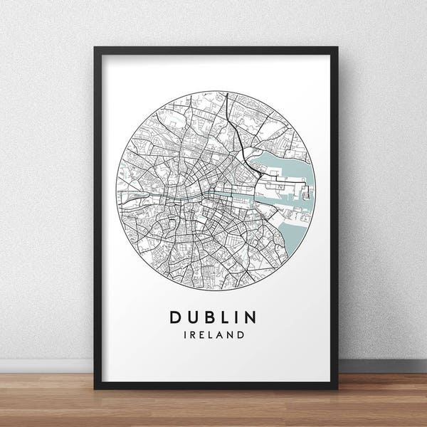Dublin City Print, Street Map Art - Etsy