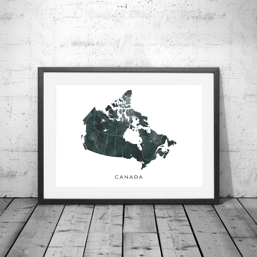 Canada Map Watercolour Print, Watercolor Map Art, Canada Map Poster ...
