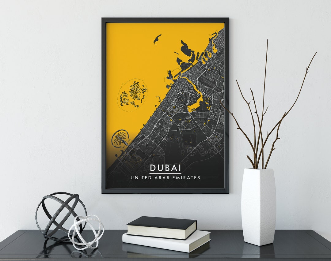 Dubai City Map Print, Street Map Art, Dubai Map Poster, Dubai Map Print ...