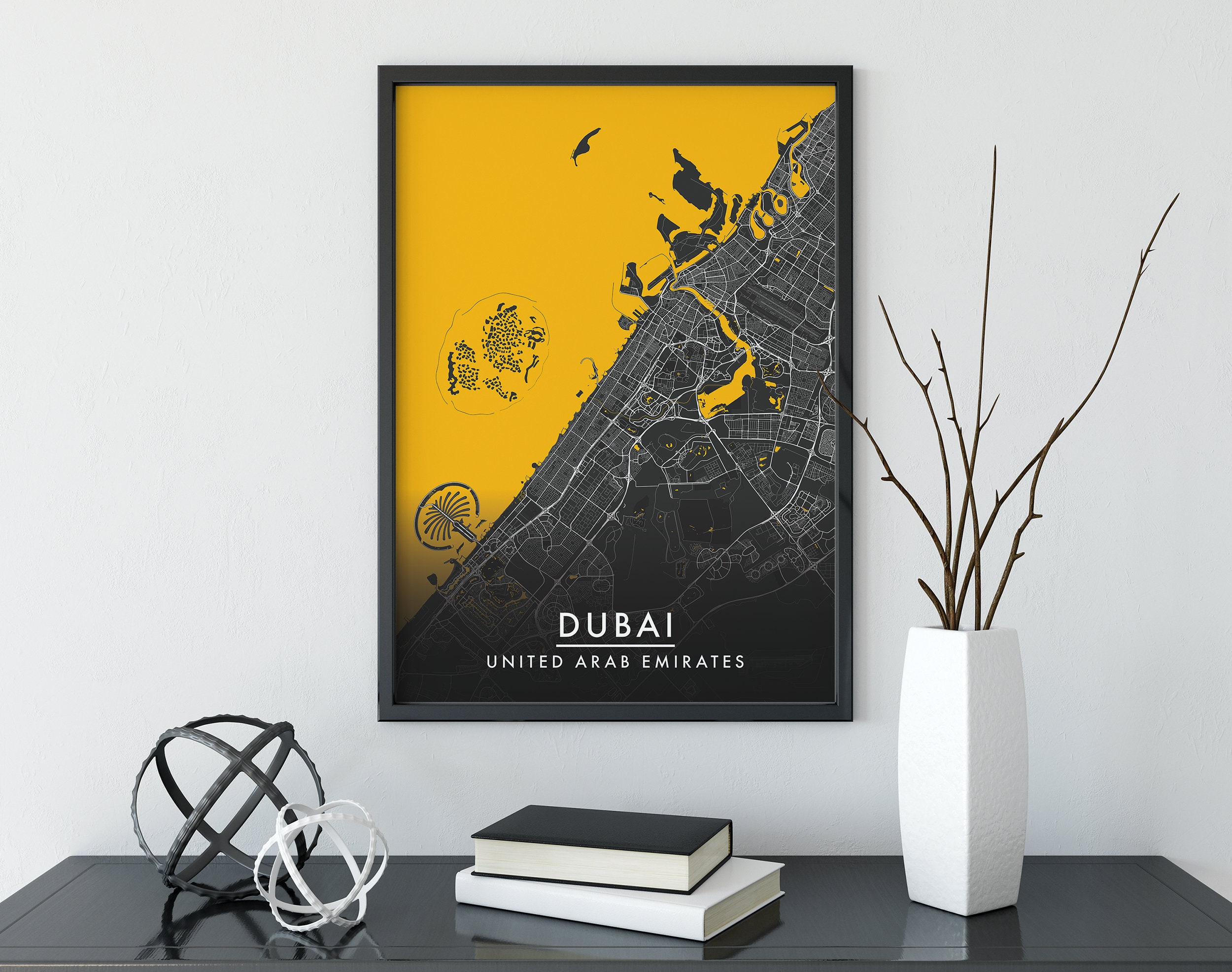 Dubai City Map Print Street Map Art Dubai Map Poster Dubai - Etsy UK
