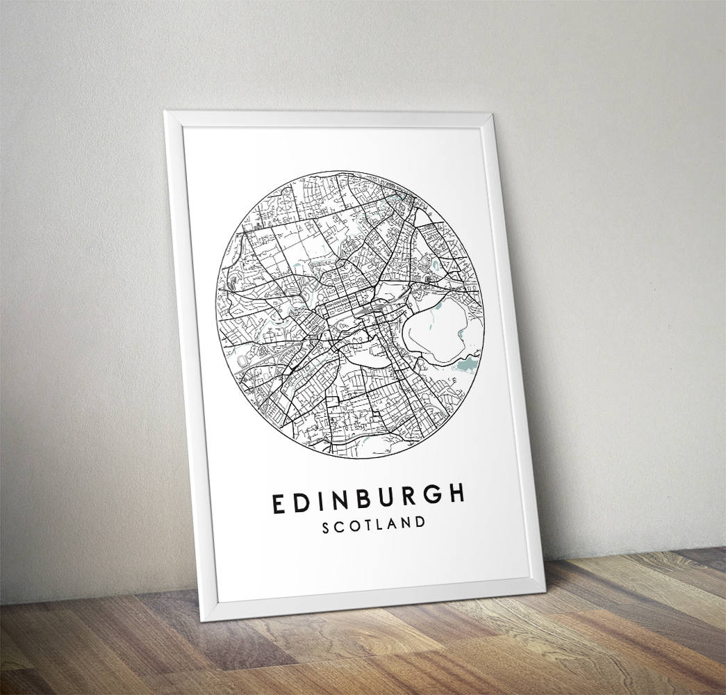 Edinburgh City Map Print Street Map Art Edinburgh Map - Etsy