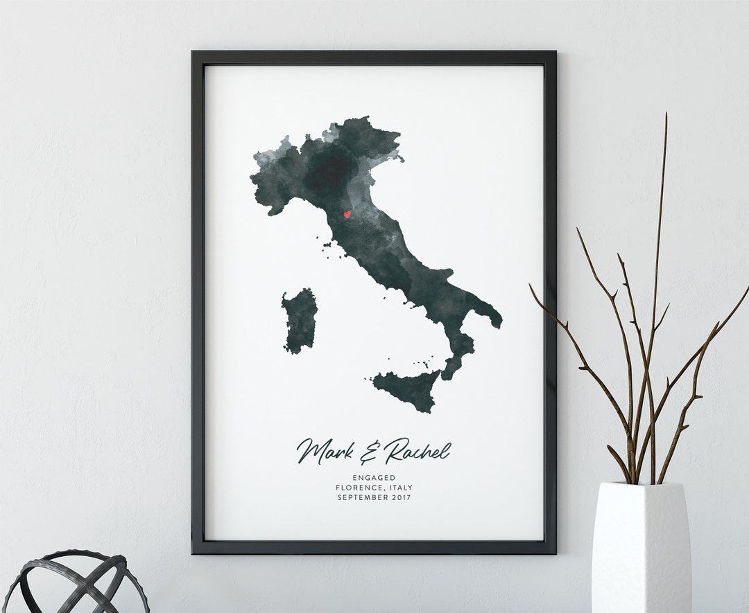 Personalised Map Print, Wedding Gift, Custom Couples Map Print ...