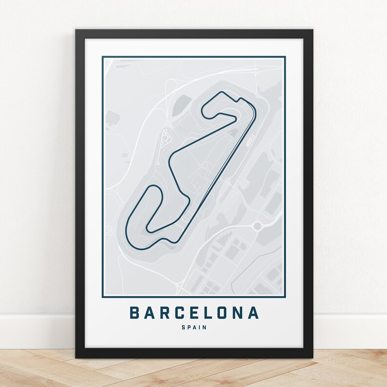 Barcelona Formula 1 Map Print, F1 Poster, Formula 1 Prints, Motorsport ...