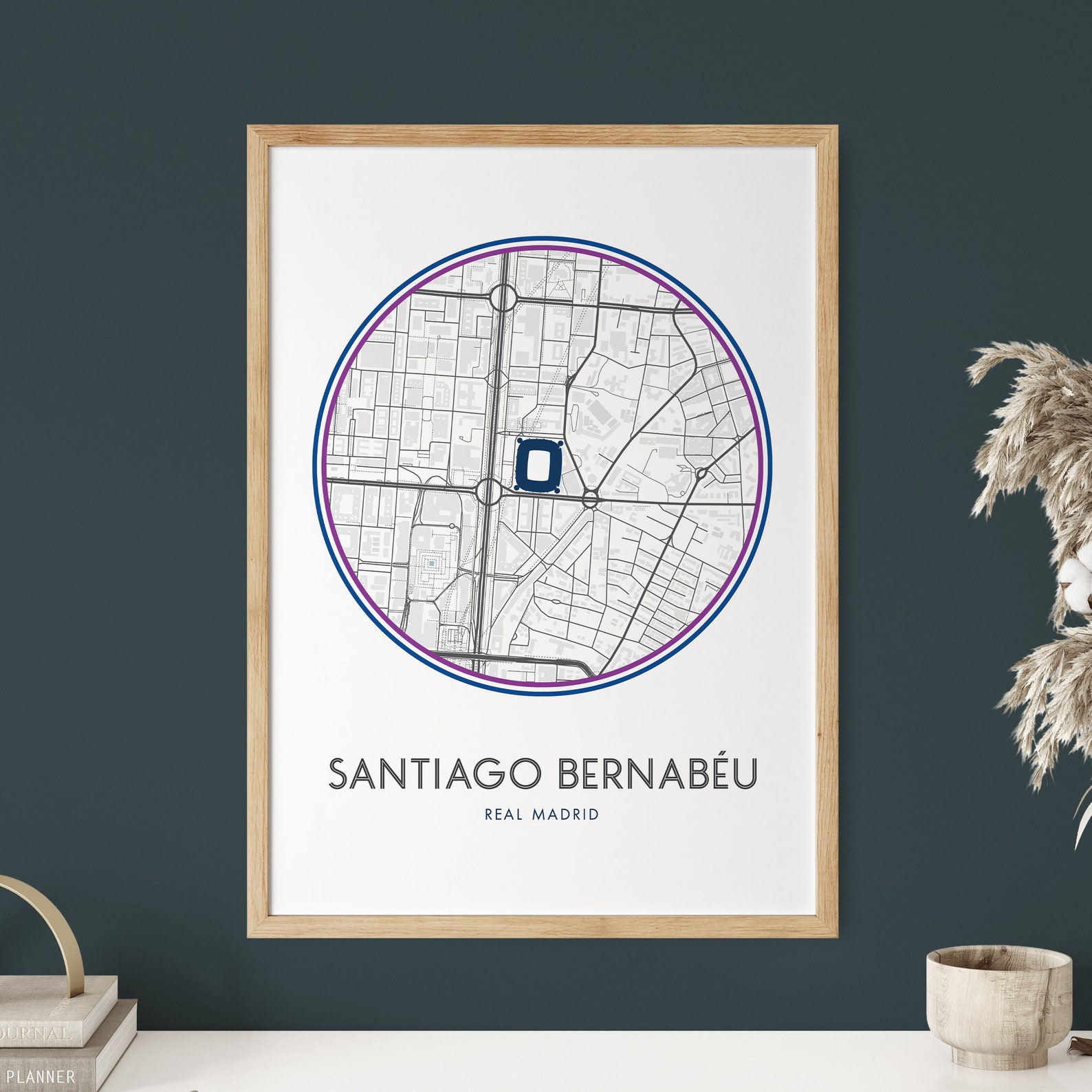 Santiago Bernabeu Stadium Map Print, Real Madrid Print, Football Club ...