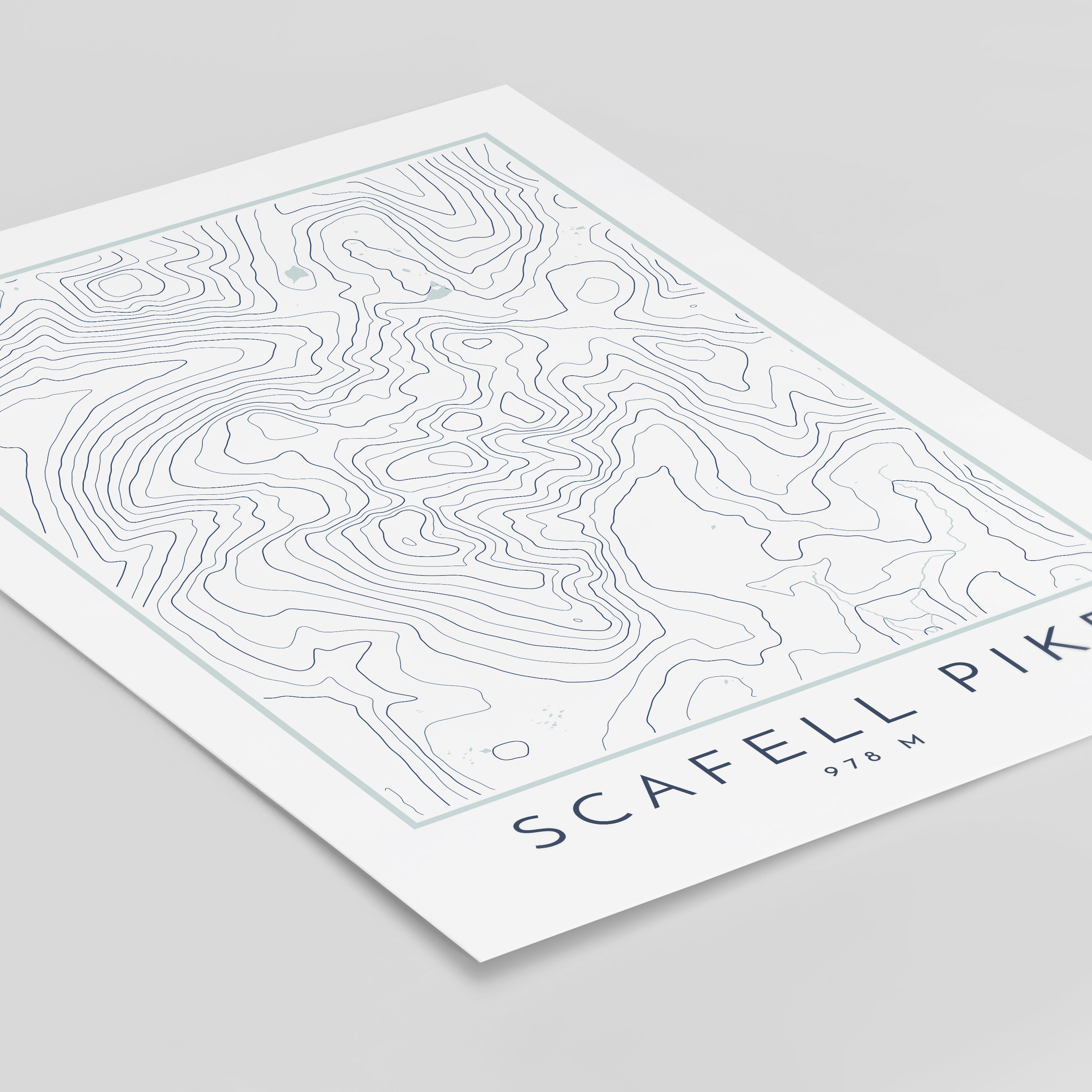 Scafell Pike Topographic Map Print Contour Lines Map Print - Etsy