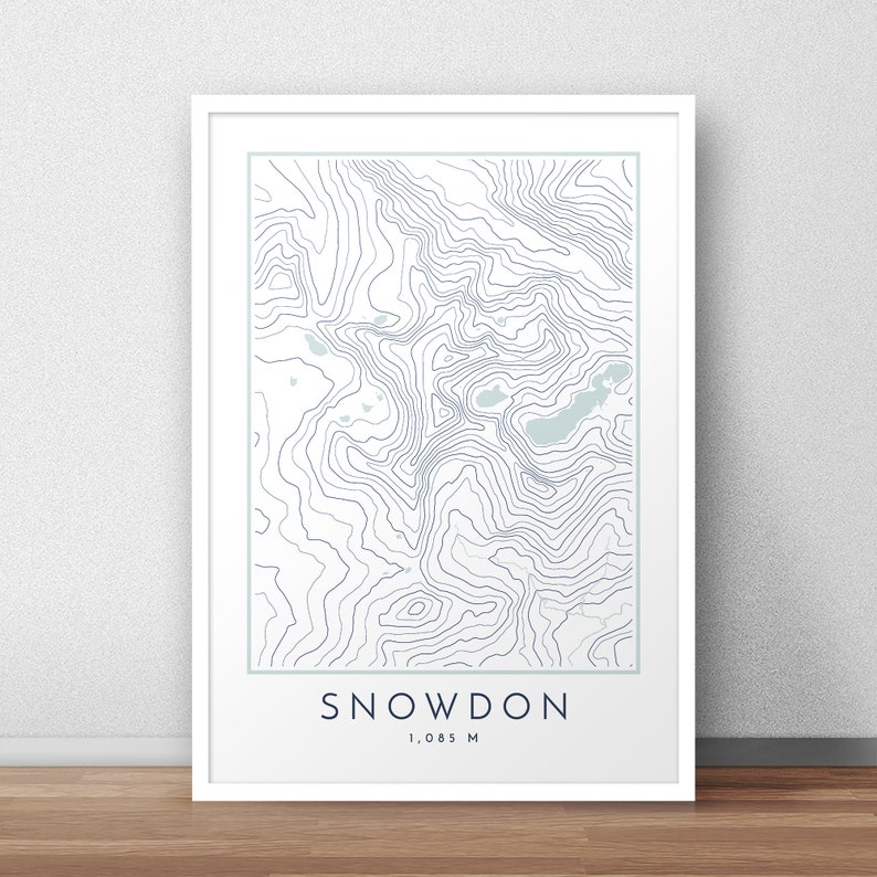 Snowdon Topographic Map Print Contour Lines Map Print - Etsy UK