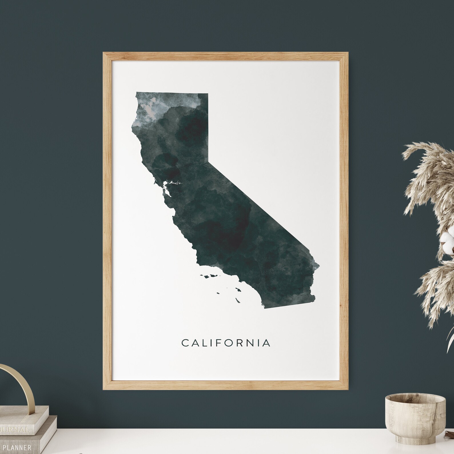California Map Watercolor Print California State California - Etsy