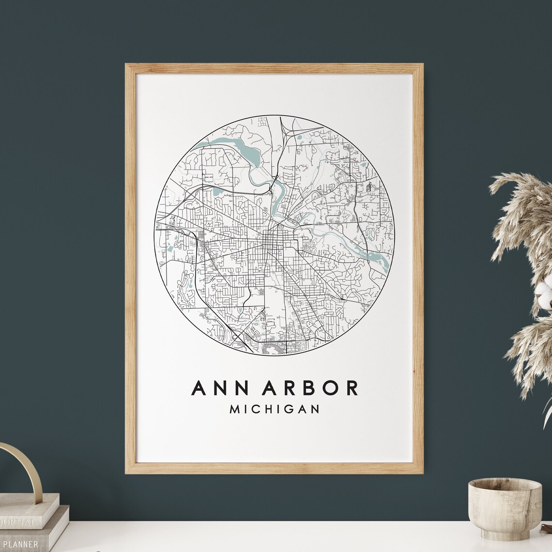 Ann Arbor City Map Print, Street Map Art, Ann Arbor Map Poster, Ann ...