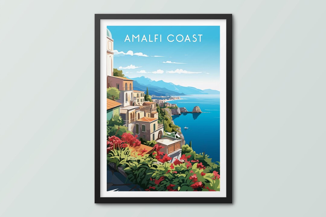 Amalfi Coast Travel Poster Wall Art Print Amalfi Coast Poster Amalfi ...