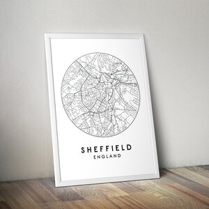 Sheffield City Map Printable, Street Map Art, Sheffield Map Print, City ...