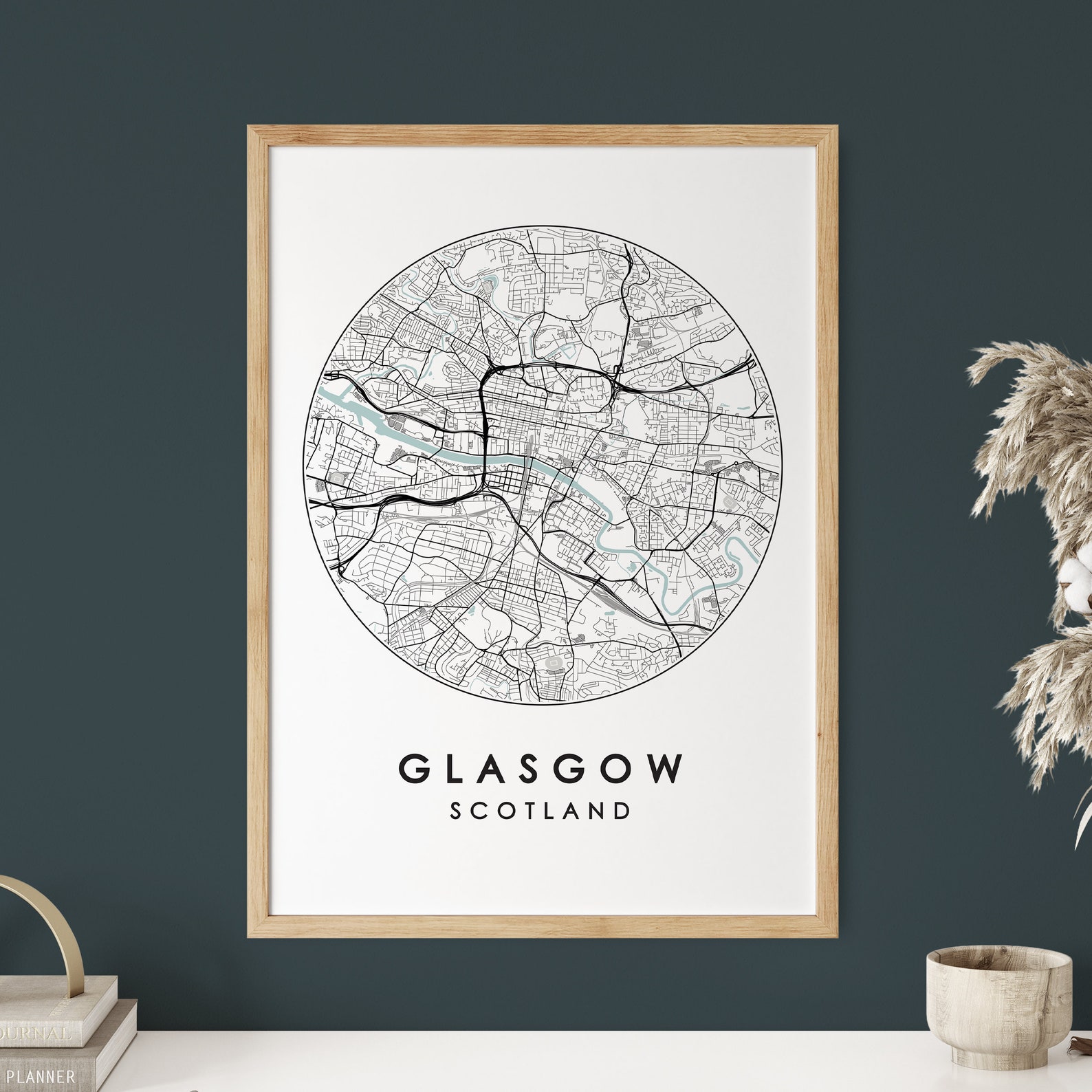 Glasgow City Map Print Street Map Art Glasgow Map Poster - Etsy UK