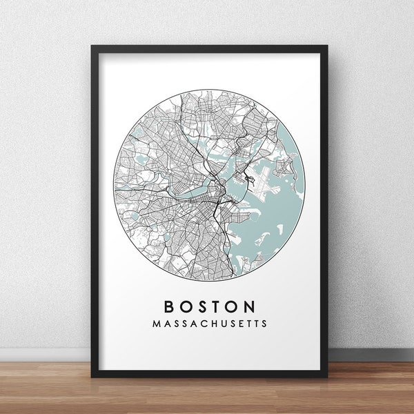 Boston Map Poster - Etsy