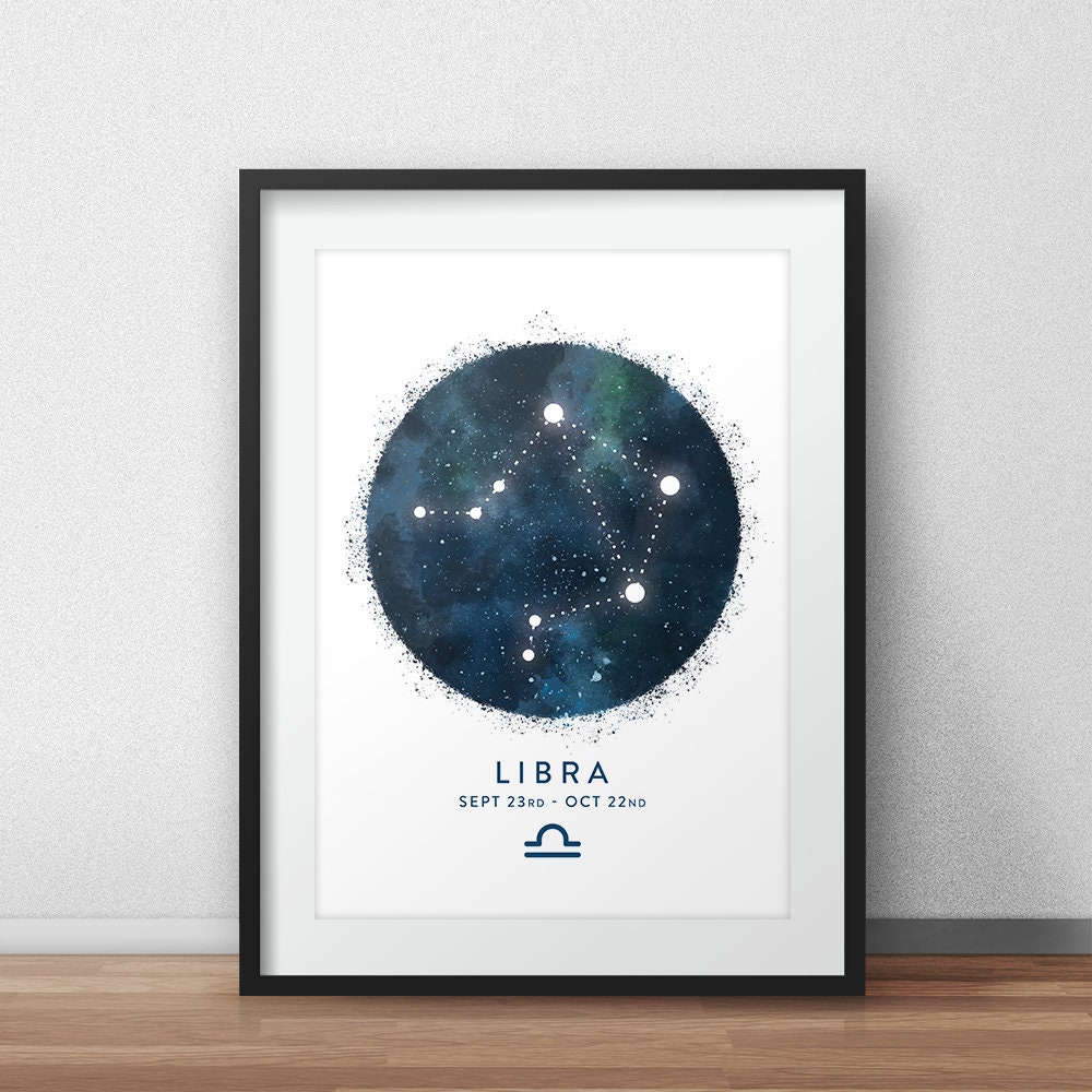 Libra Constellation Art Print Star Sign Print Horoscope - Etsy