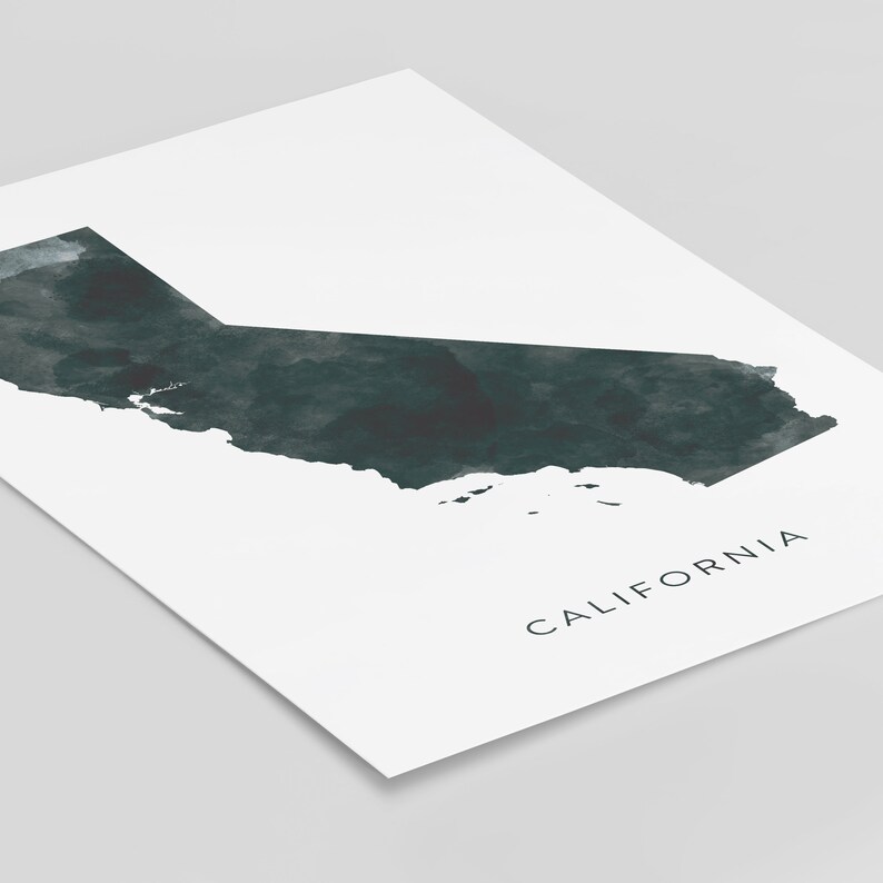 California Map, Watercolor Print, California State, California Poster ...