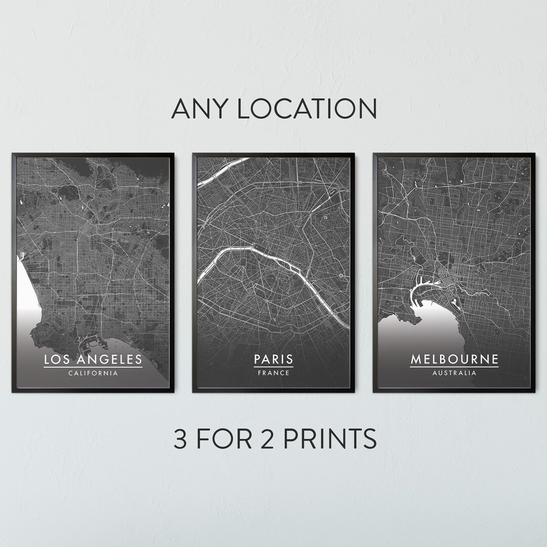 Custom City Map Print, Any City Map, Custom Map Print, City Map Wall ...