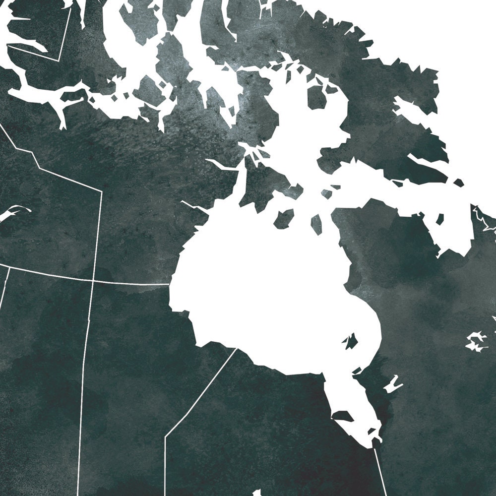 Canada Map Watercolour Print, Watercolor Map Art, Canada Map Poster ...