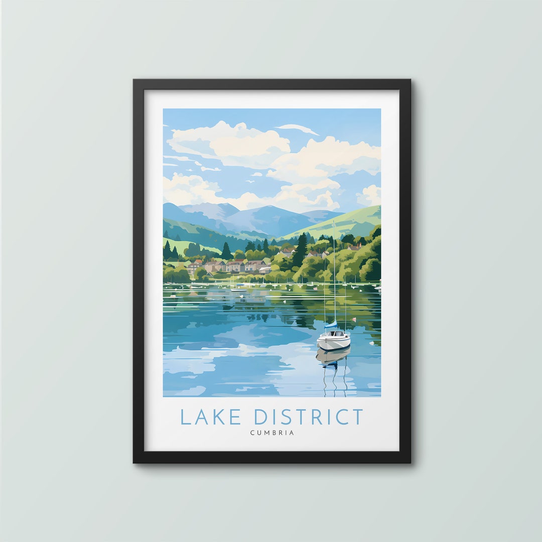 Lake District Travel Poster Wall Art Print Lake District - Etsy