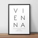 Vienna City Print, Vienna Poster, Typography Print, Vienna Print ...