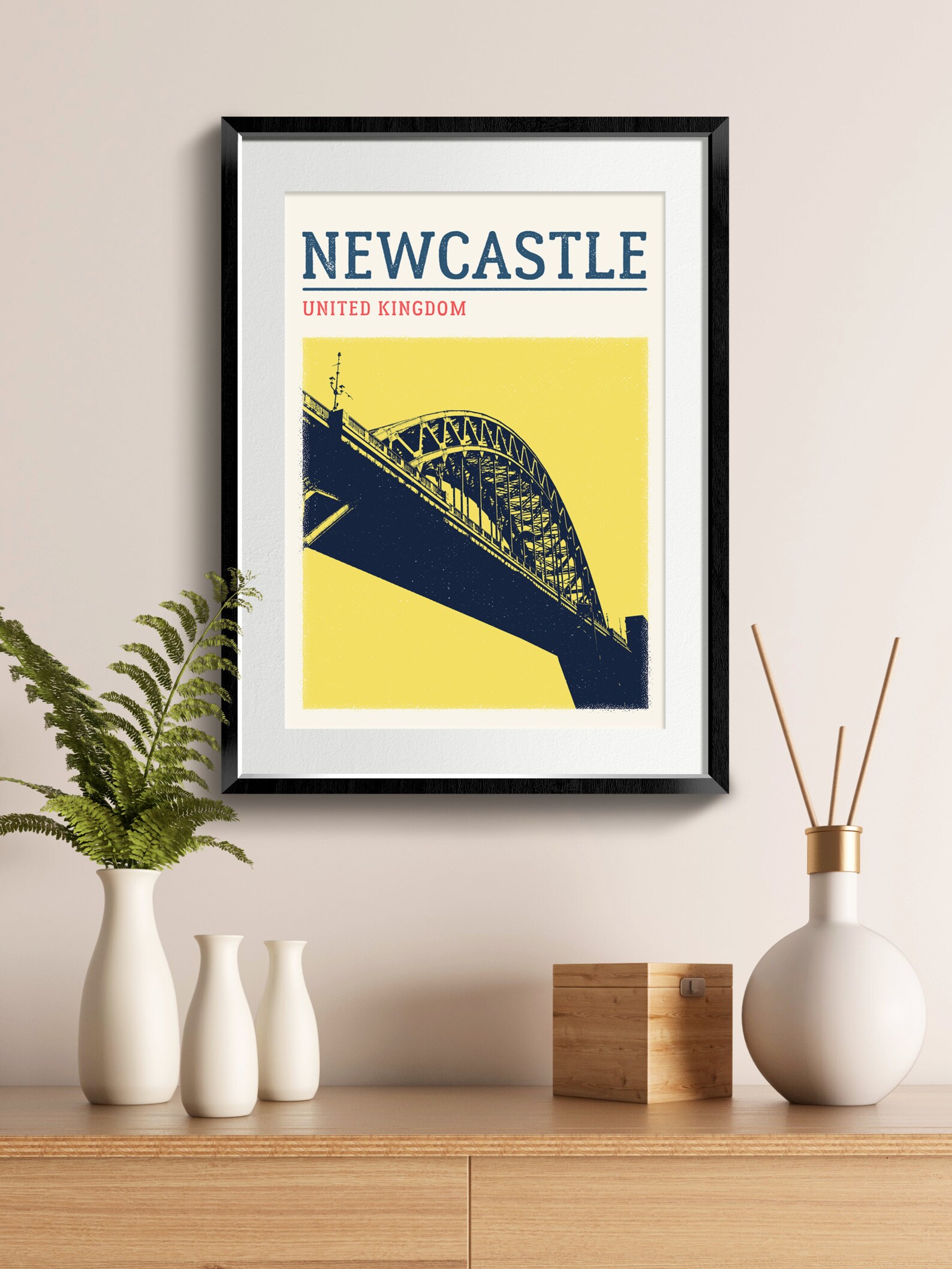 Newcastle City Print, Tyne Bridge Poster, Newcastle Travel Poster ...