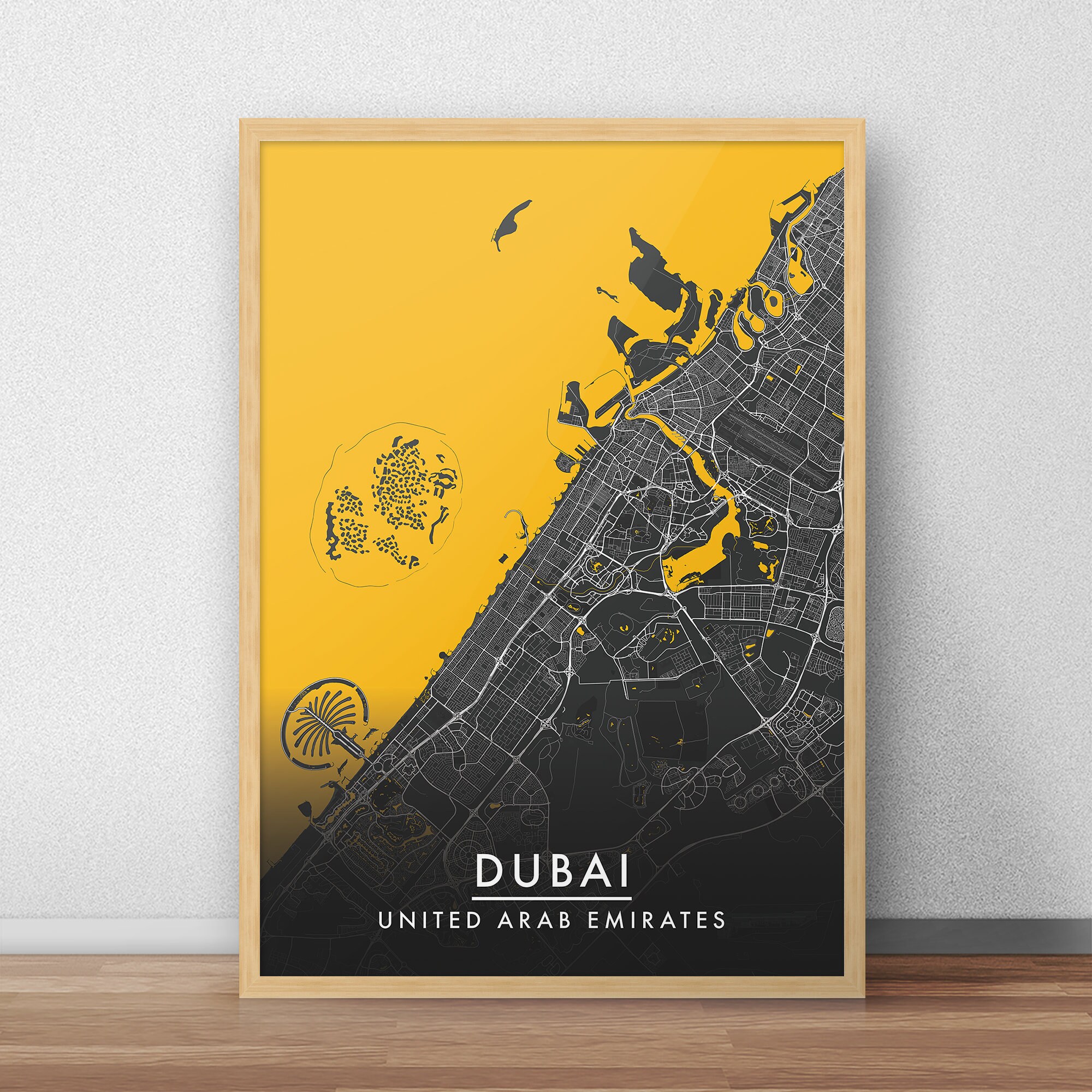 Dubai City Map Print Street Map Art Dubai Map Poster Dubai - Etsy UK