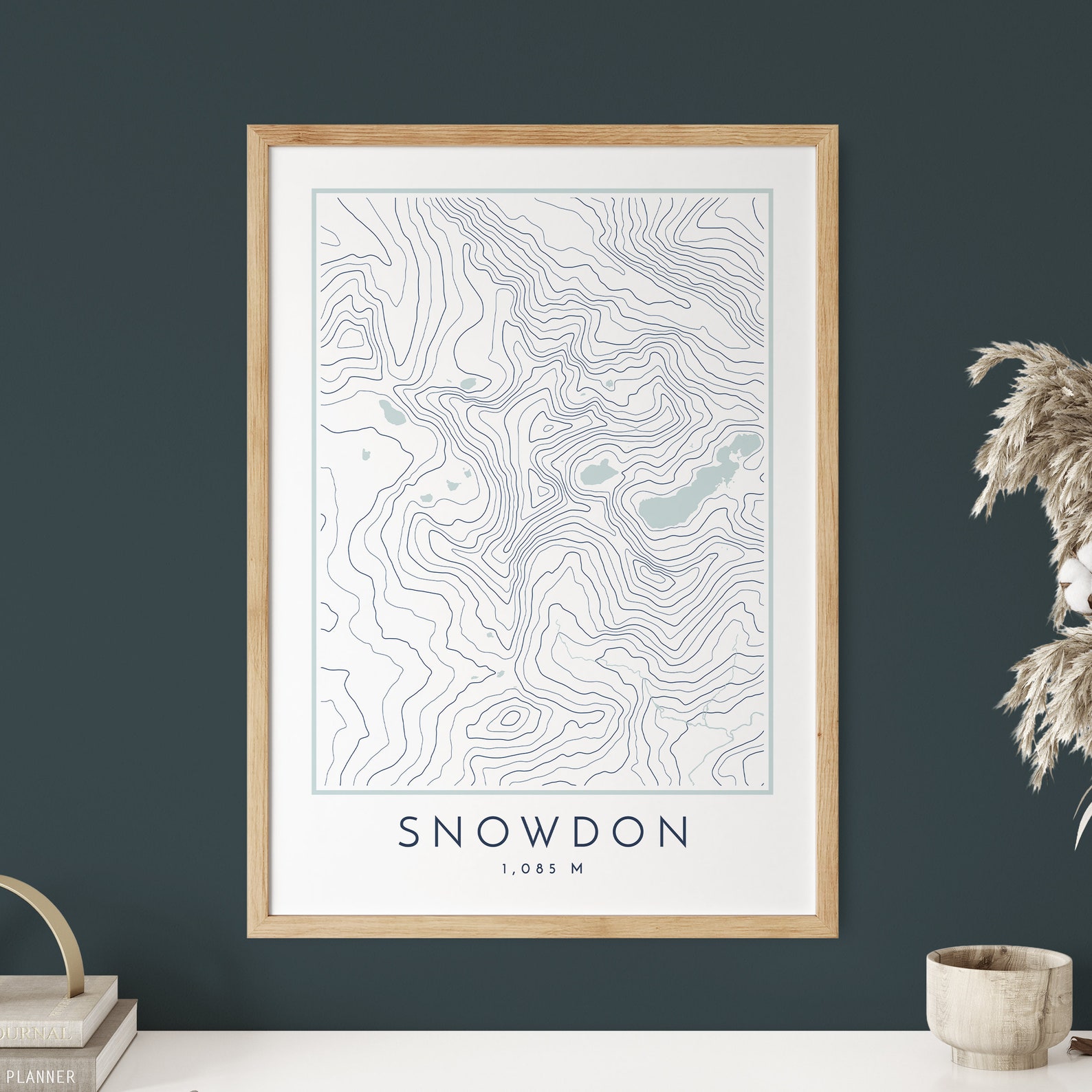Snowdon Topographic Map Print, Contour Lines Map Print, Snowdon Print ...