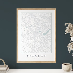 Snowdon Topographic Map Print, Contour Lines Map Print, Snowdon Print ...