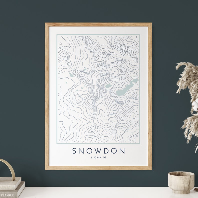 Snowdon Topographic Map Print Contour Lines Map Print - Etsy UK