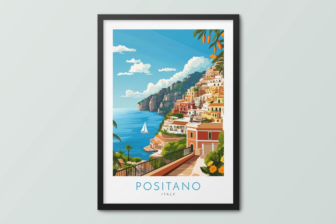 Positano Travel Poster Wall Art Print Positano Poster Positano Print ...