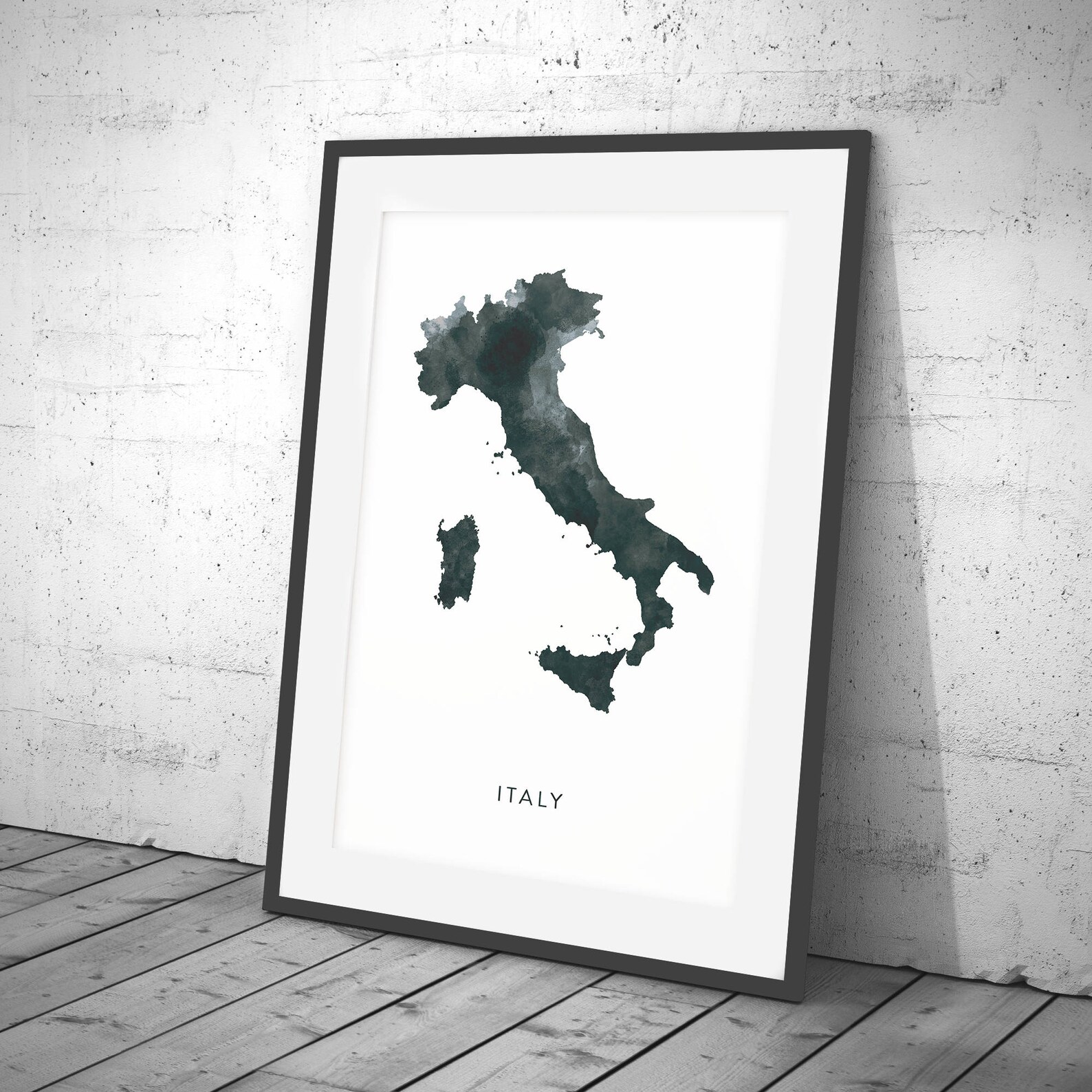 Italy Map Watercolour Print, Watercolor Map Art, Italy Map Poster ...